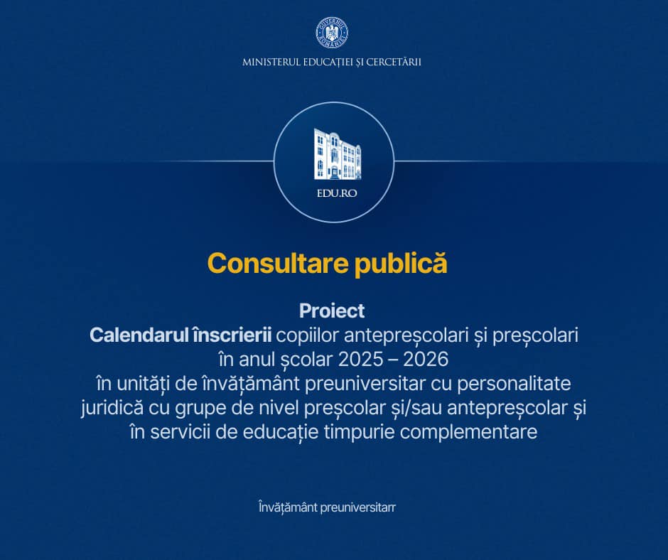 Calendarul de înscriere la grădiniță. Ministerul Educației